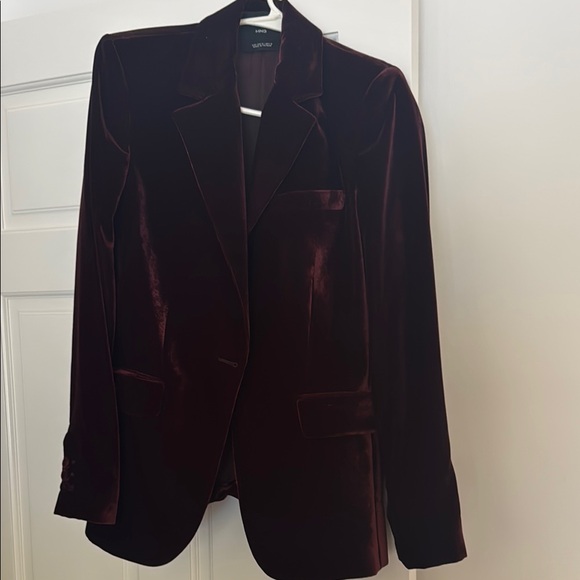 Mango | Jackets & Coats | Mango Red Velvet Blazer Elegant Suit Jacket ...